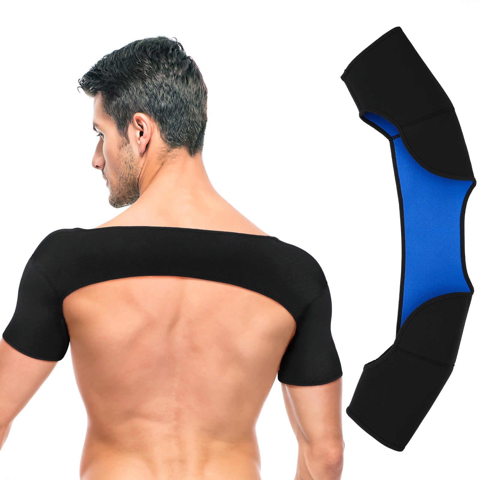 Sports Shoulder Pads SBR Strap Breathable Double Brace Compression Male ...