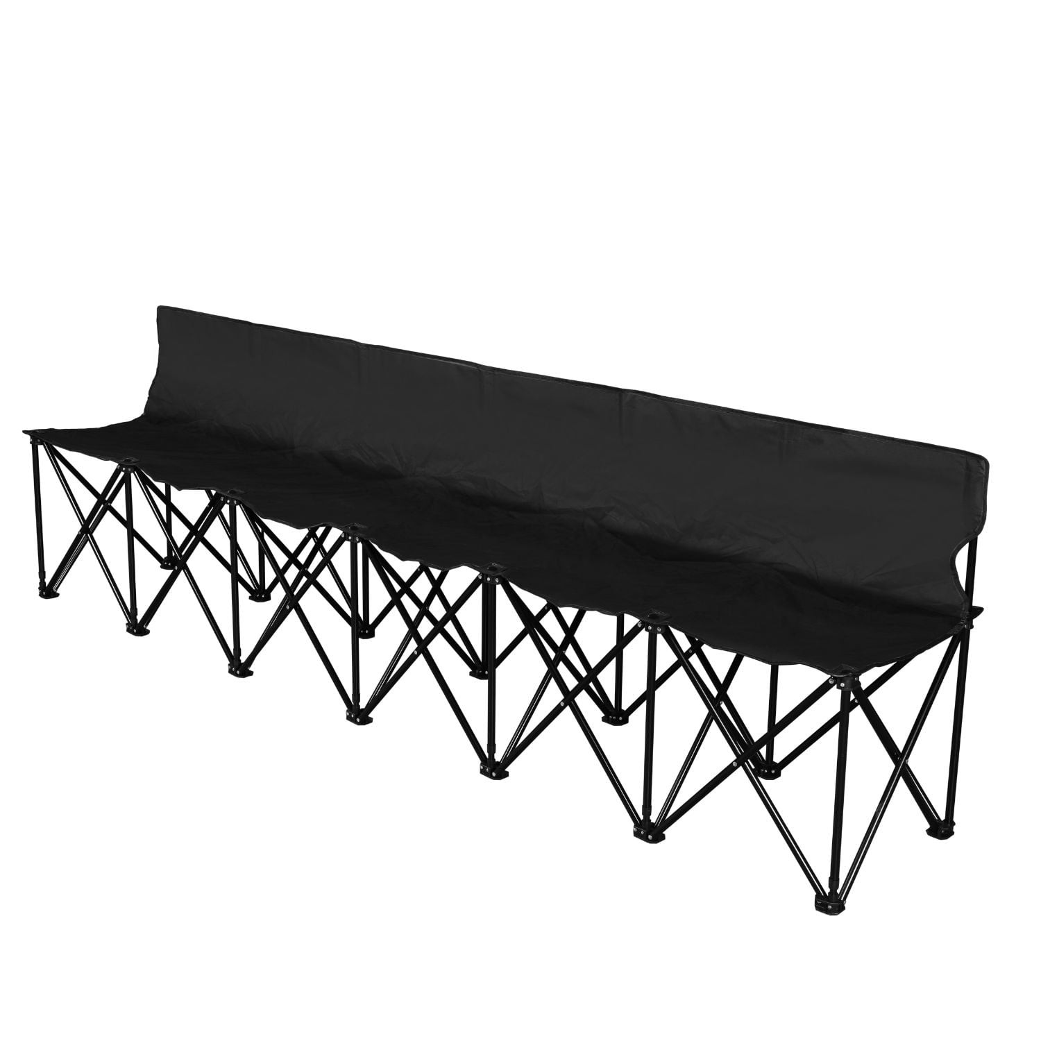 Sports Sideline Team Bench with Back for 6 Person, Collapsible Soccer ...