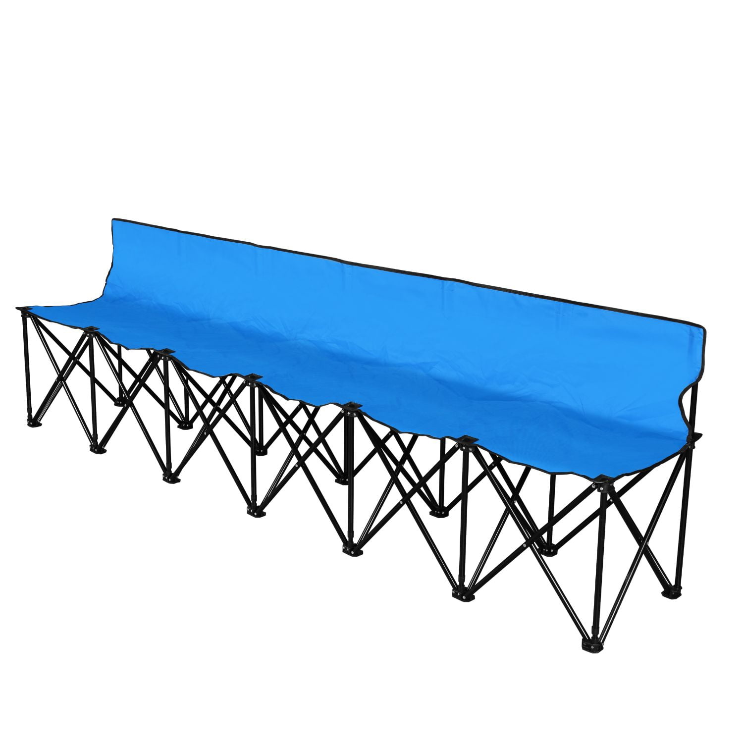 Sports Sideline Team Bench with Back for 6 Person, Collapsible Soccer ...