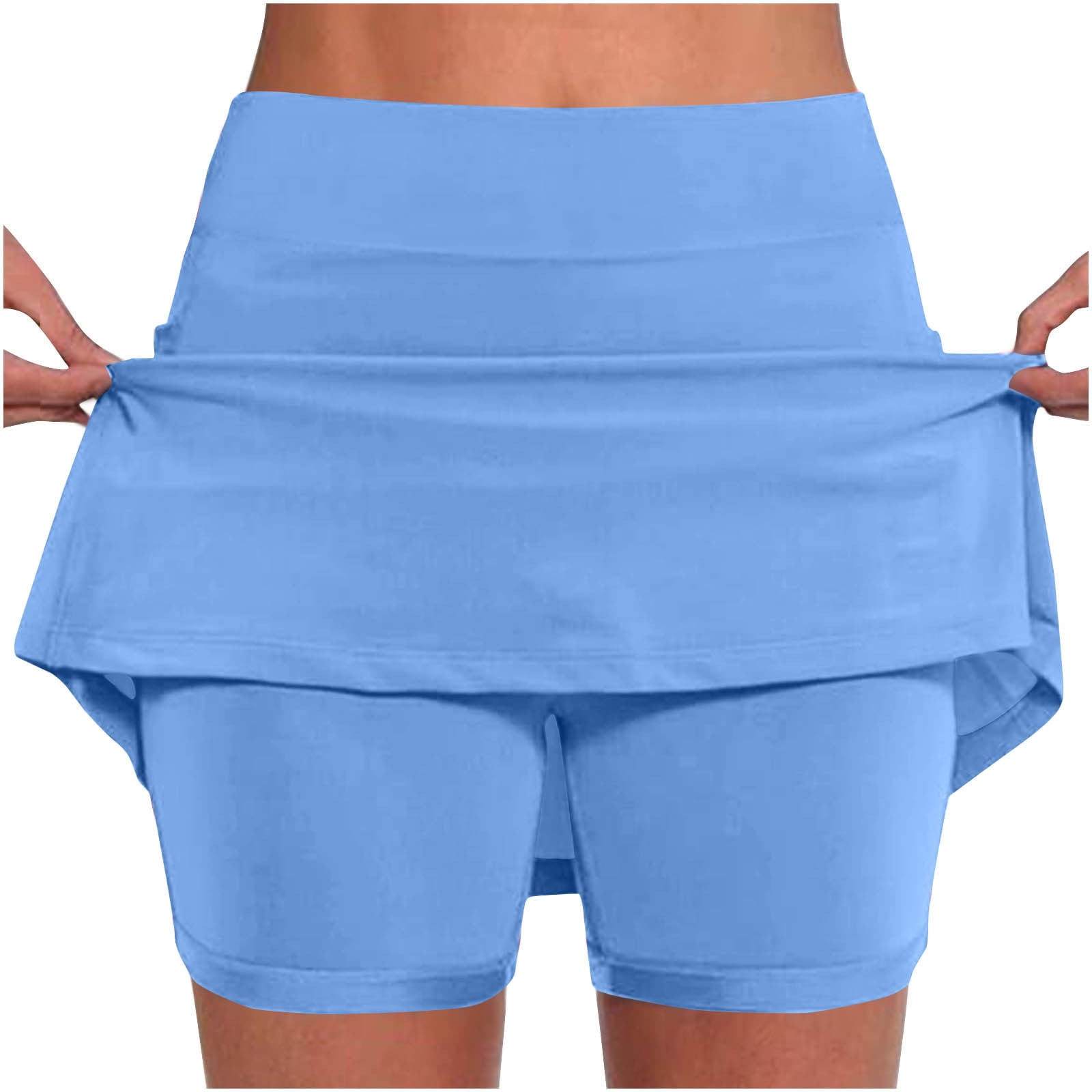 Sports Skorts for Women Ladies High Waist Tennis Skirt Built in Shorts ...