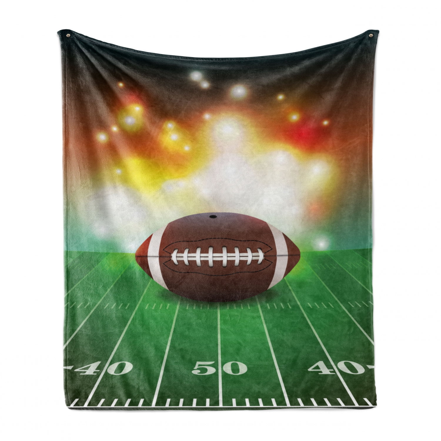 Sports Soft Flannel Fleece Throw Blanket, American Football Ball Warm ...