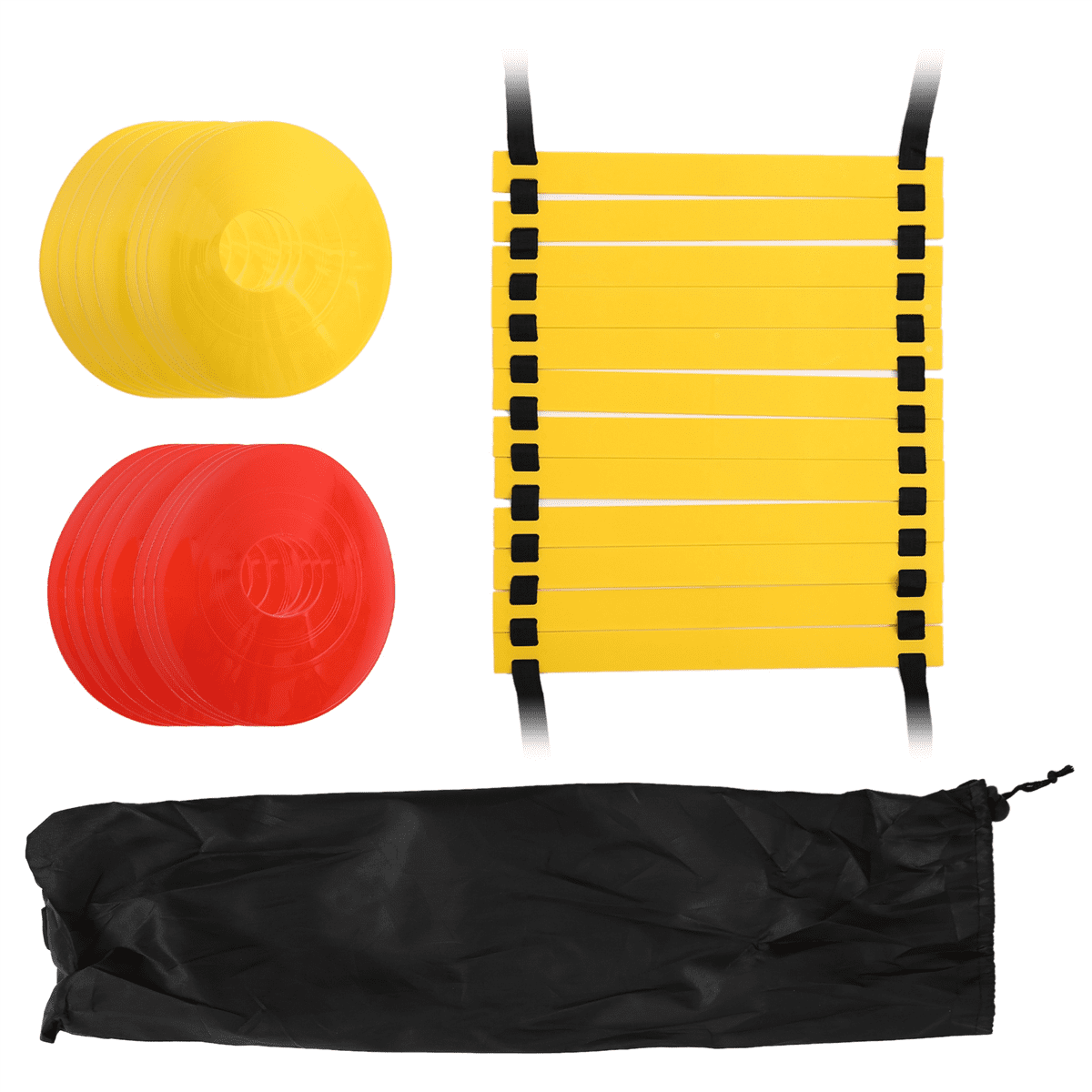 Sports Speed Agility Training Set 10 Disc Cones and Ladder for Football Basketball Rugby Track ...