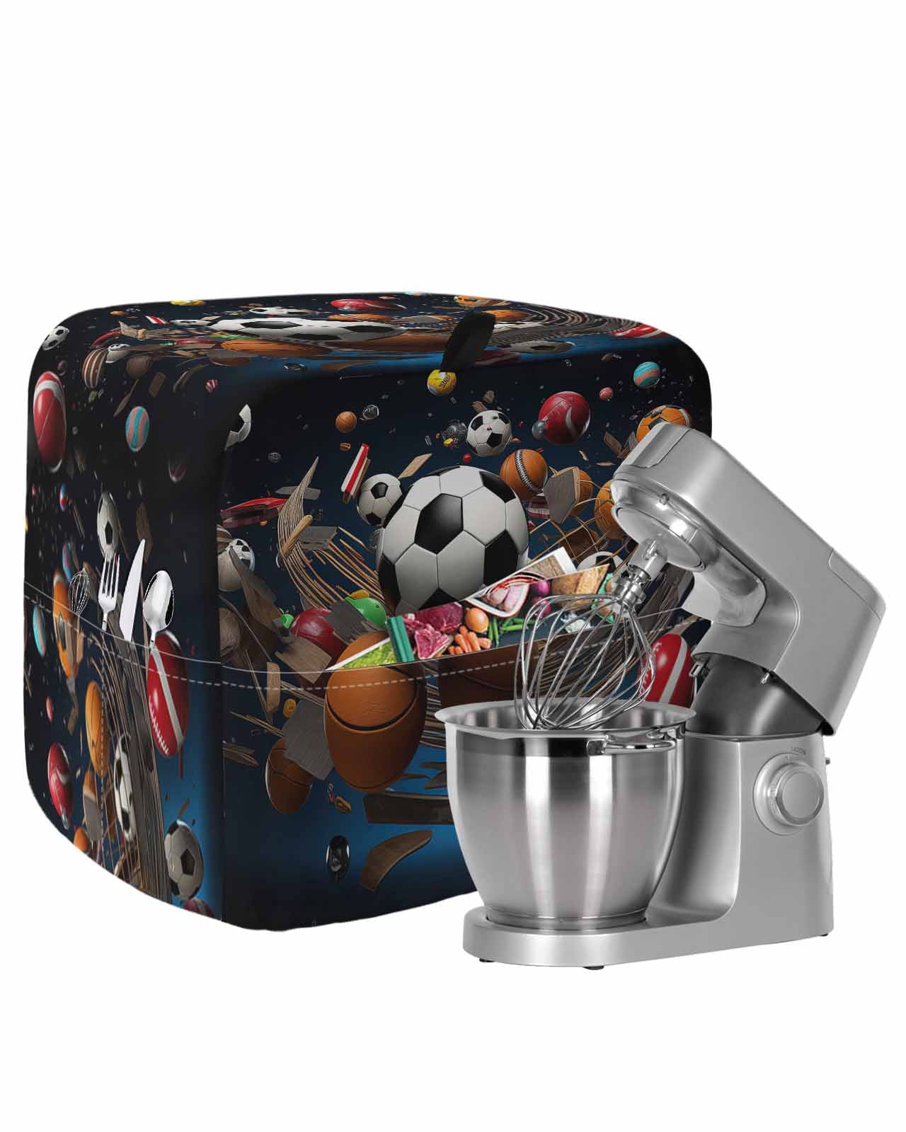 Sports Stand Mixer Dust Cover with Storage Pocket & Handles, Football ...