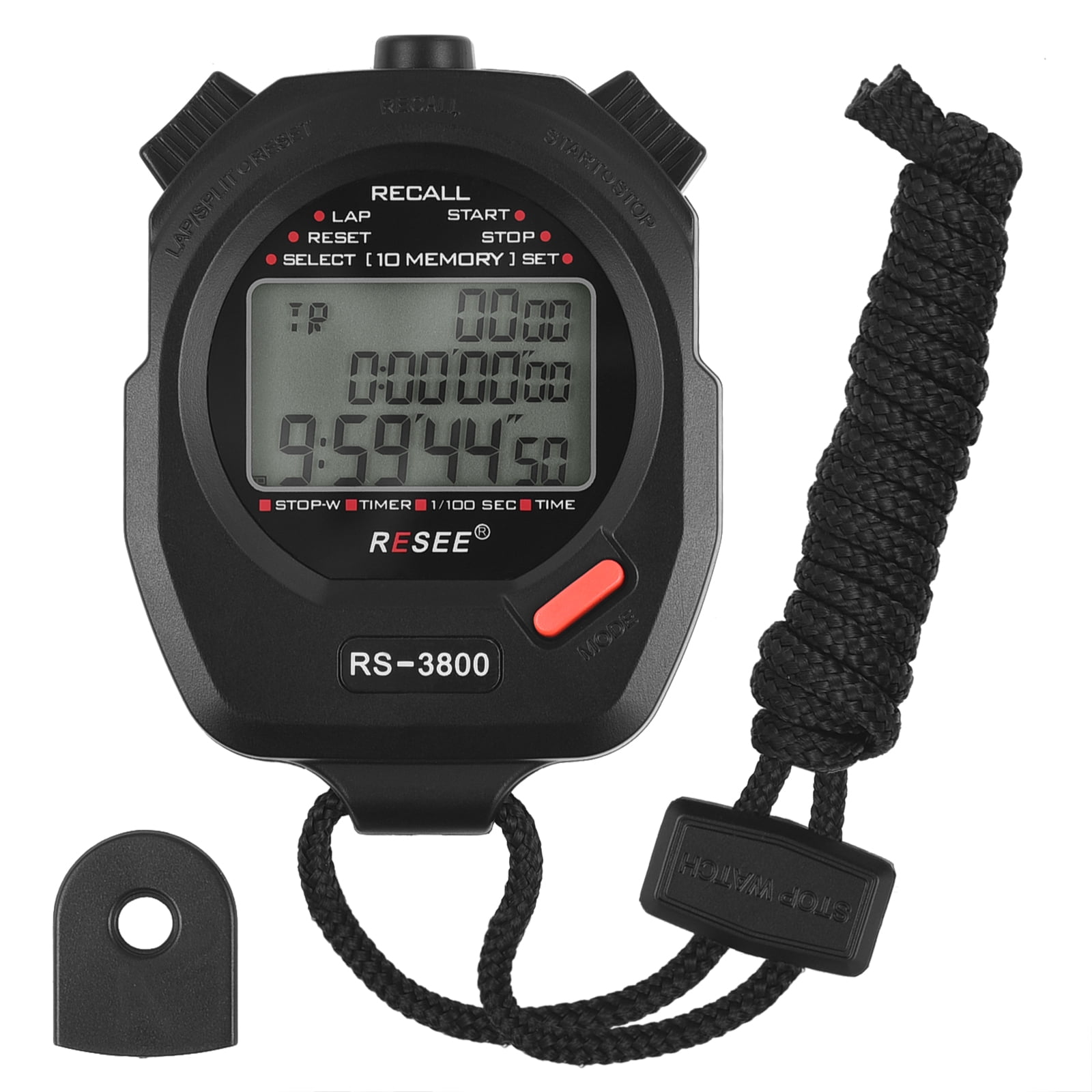 Sports Stopwatch Timer 100 Memory Digital Stopwatch 3 Rows Display Large Screen Stopwatch ...