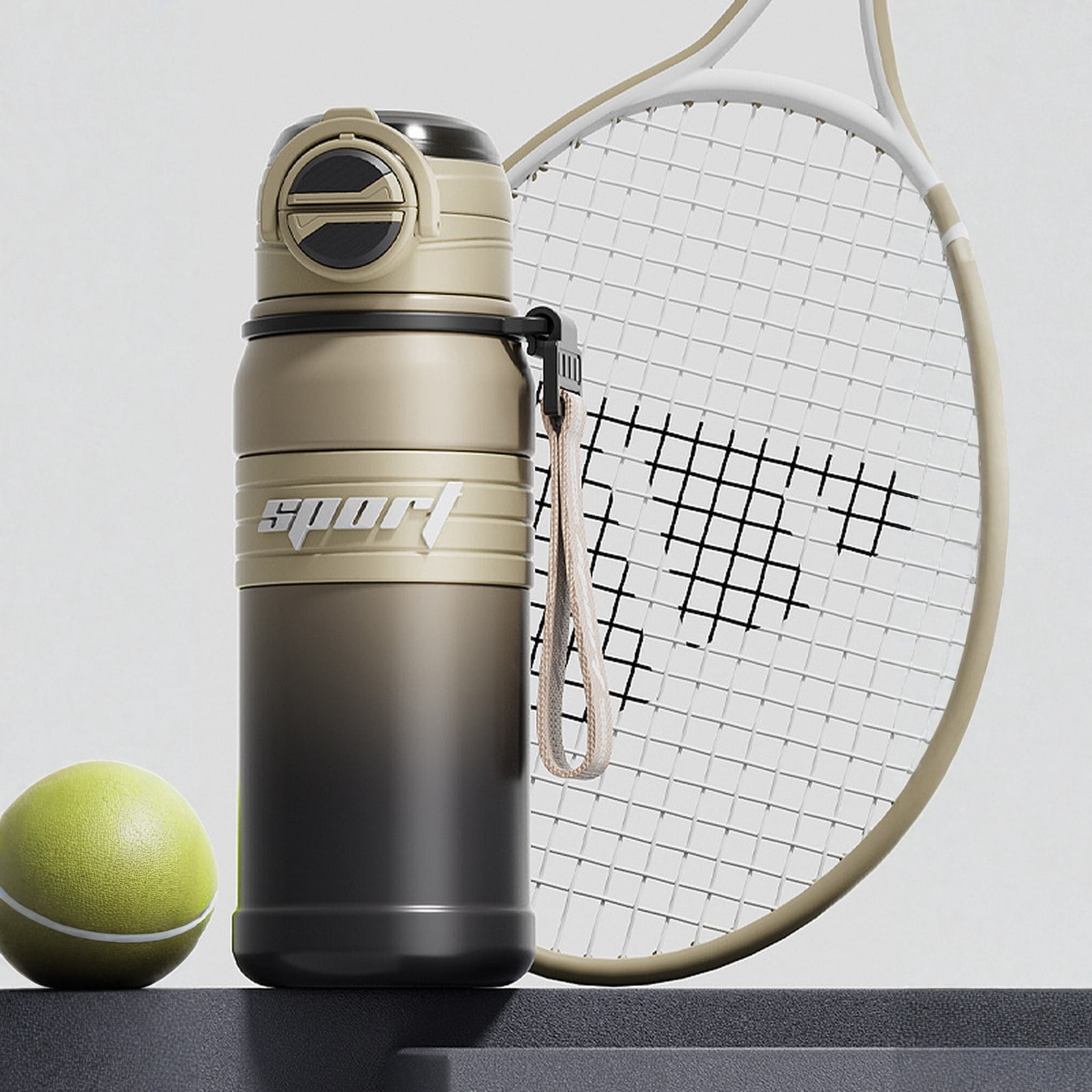 Sports Straw Insulated Water Bottle, Coffee Color, Portable - Insulated ...
