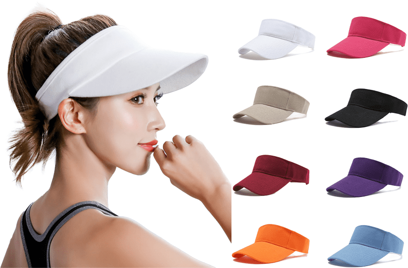 Sports Sun Visor Hat Golf Visors Hat Adjustable Visor Cap Athletic Sun ...