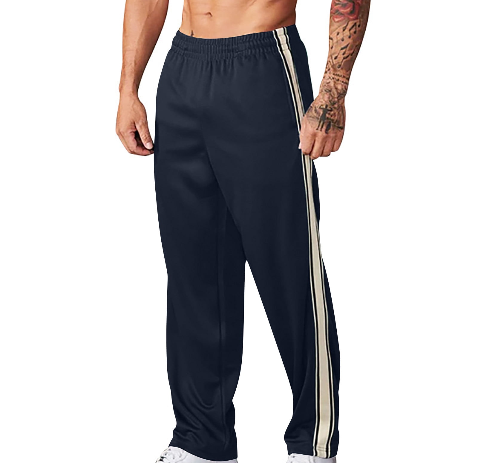 Sports Sweatpants For Men Drawstring Elastic Waist Solid Pants Long ...