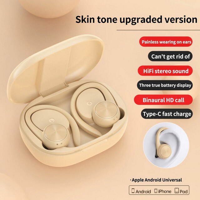 Sports TWS Bluetooth Earphone HiFi Stereo Music Wireless Headphone Ear ...