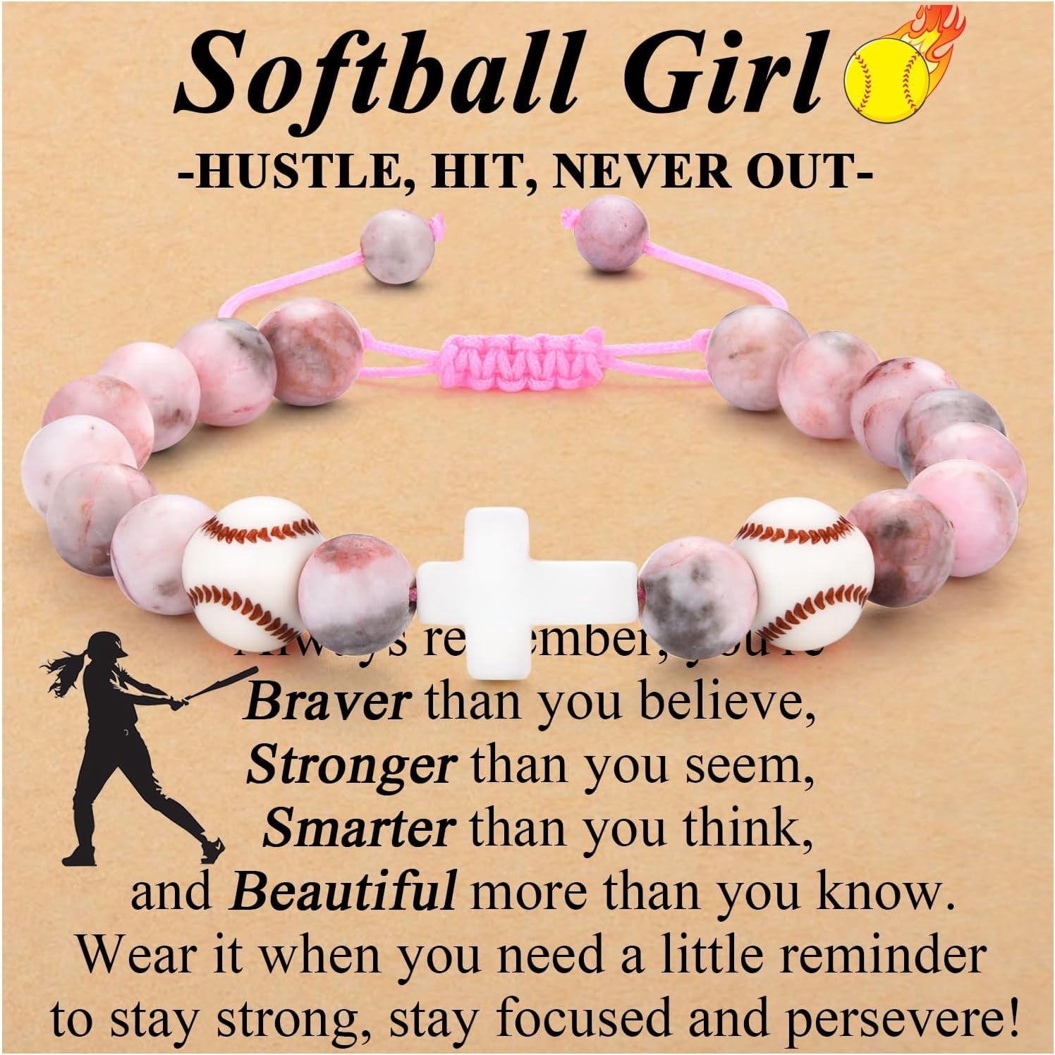 Sports Team Bracelets, Adjustable Cross Beaded Softball Volleyball ...