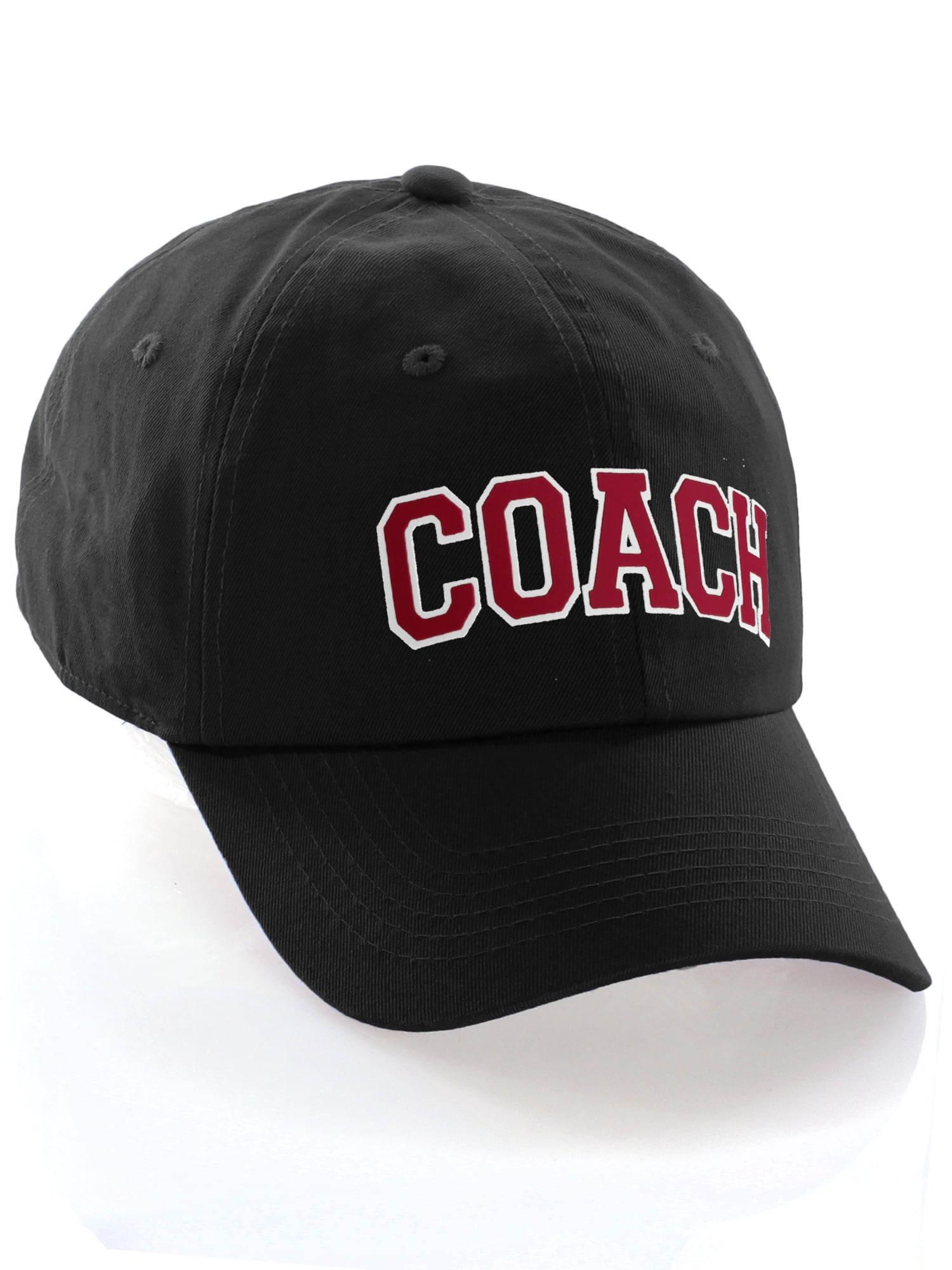 Sports Team Coach Baseball Hat Layered Arch Letters Unstructured Low ...