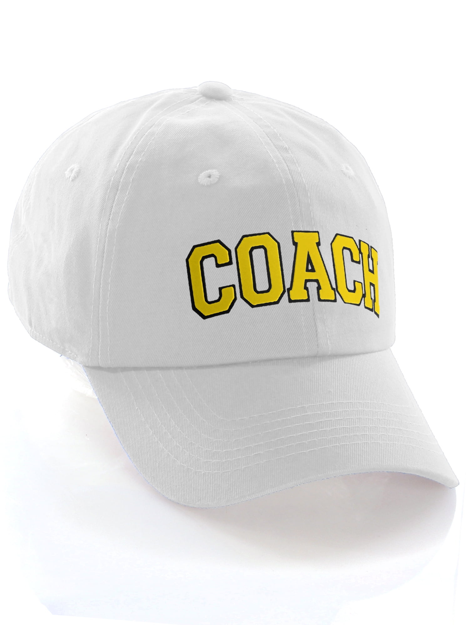 Sports Team Coach Baseball Hat Layered Arch Letters Unstructured Low ...