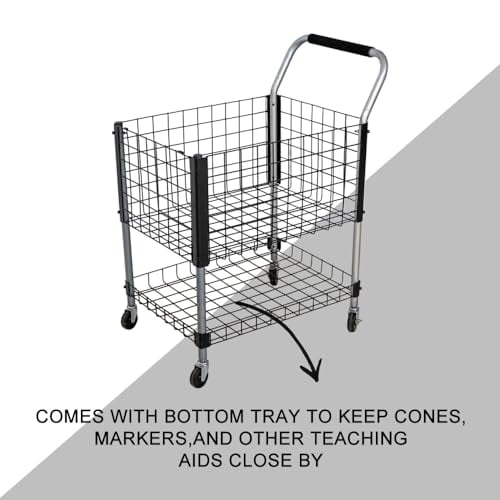 Sports Tennis Teaching Cart, Heavy Duty Tennis Ball Crate with Wheels ...