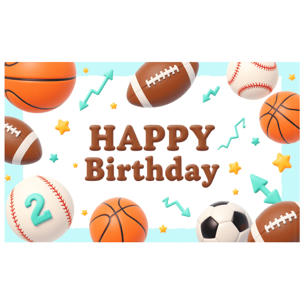 Sports Theme Birthday Banner Happy Birthday Decorative Balloons Party ...