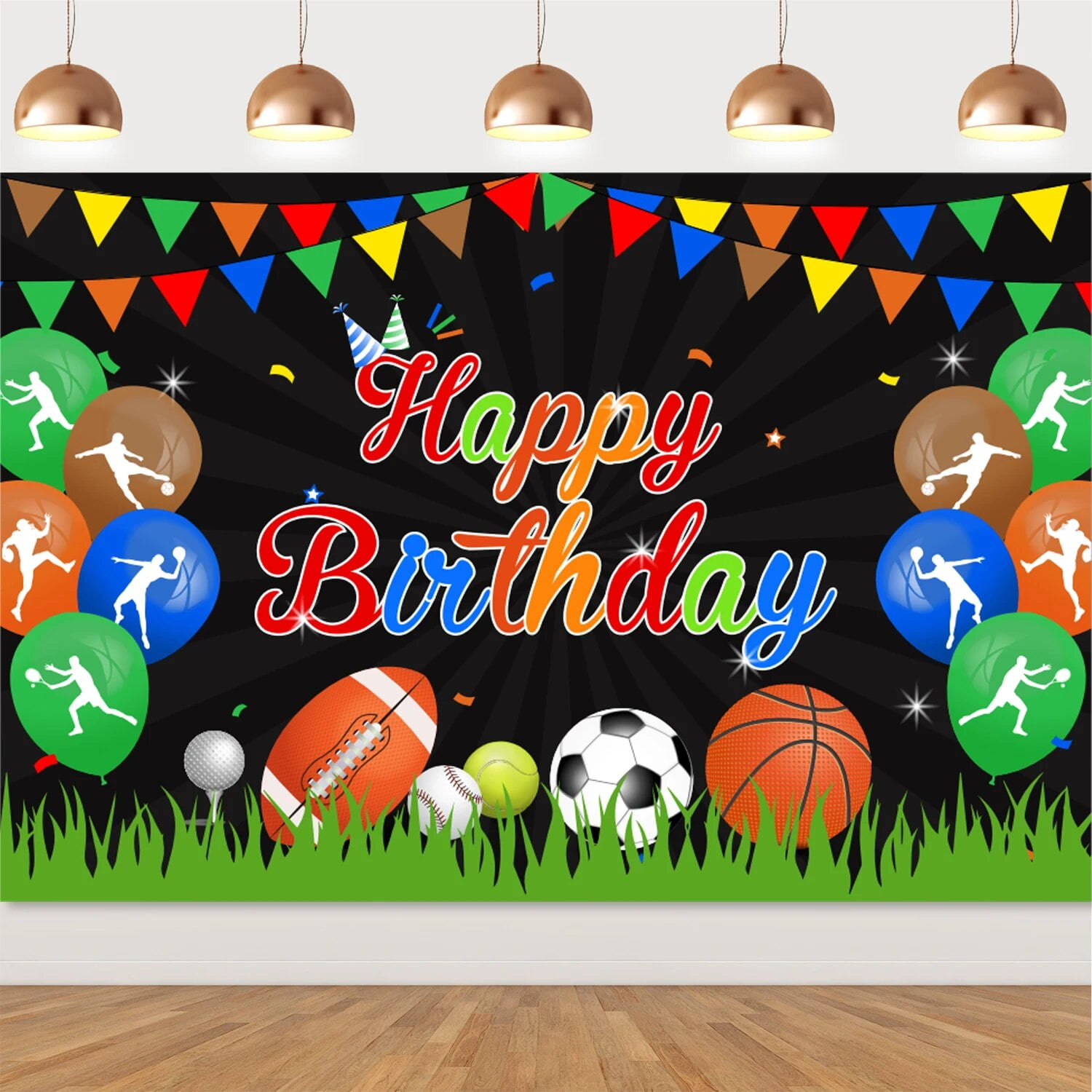 Sports Theme Birthday Party Supplies Backdrop Sports Party Background ...