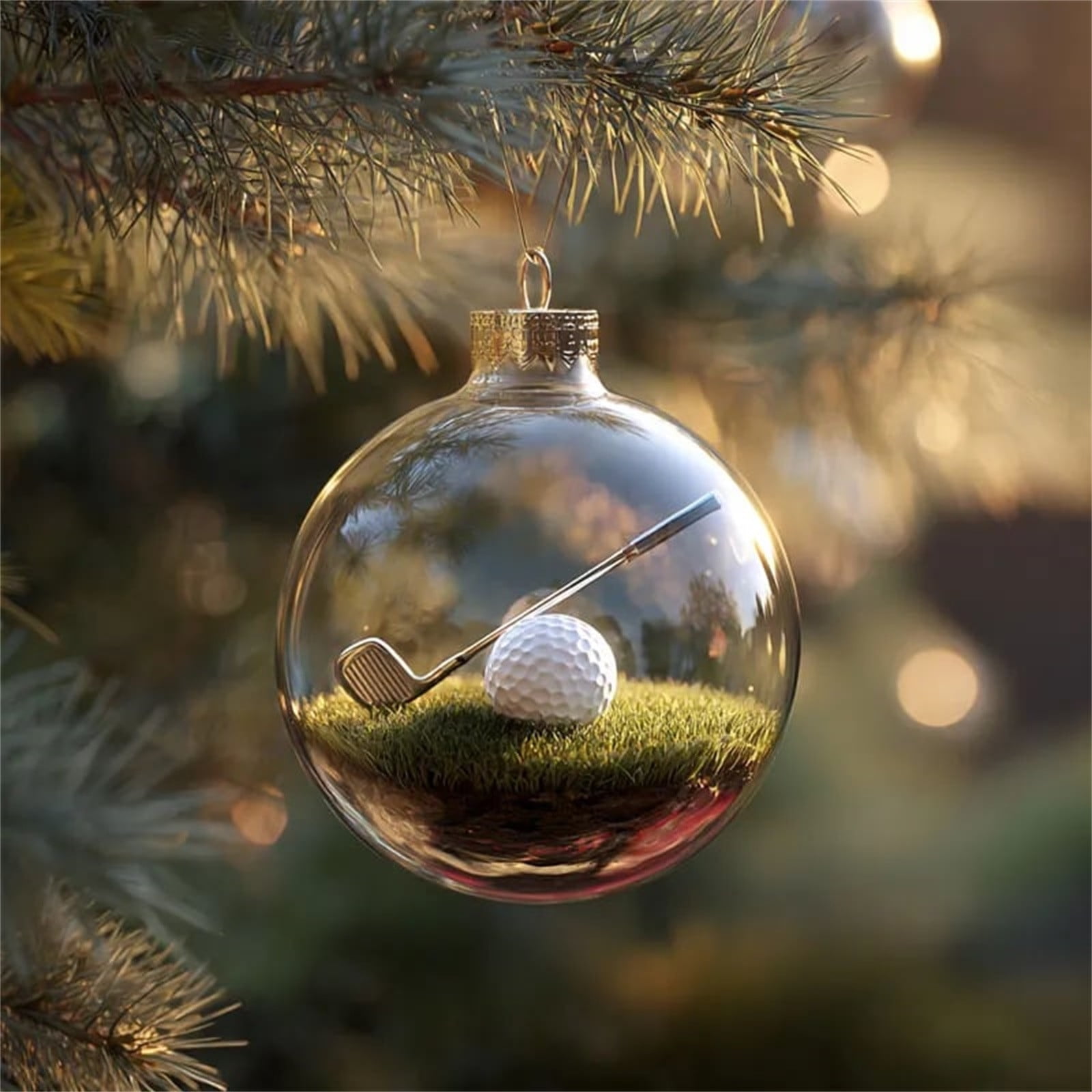 Sports Theme Christmas Ornaments 3.15 Inch Glass Ball Decorations with ...