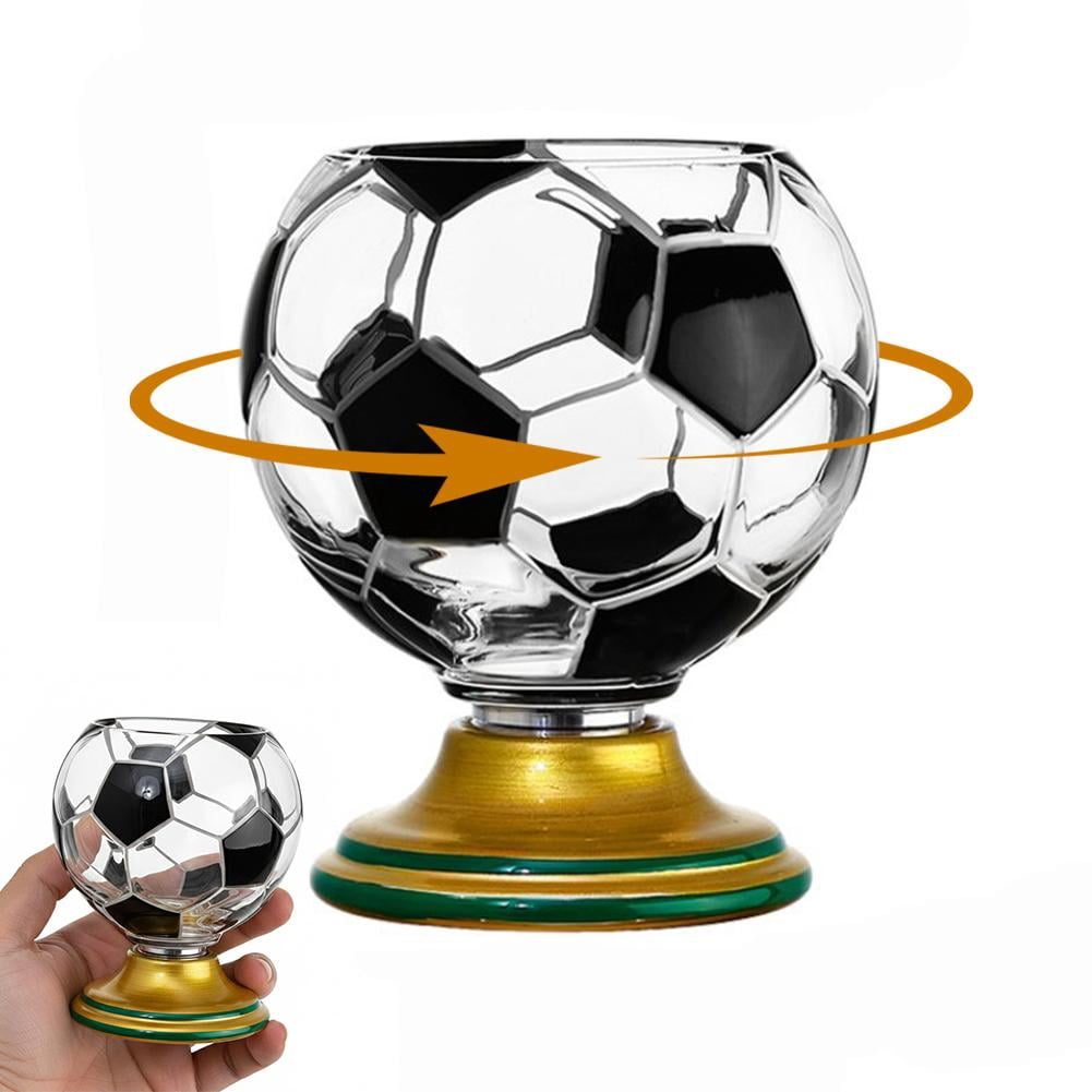 Sports Theme Glass Cup with Base - 10 oz Hand Drawn Baseball Soccer ...
