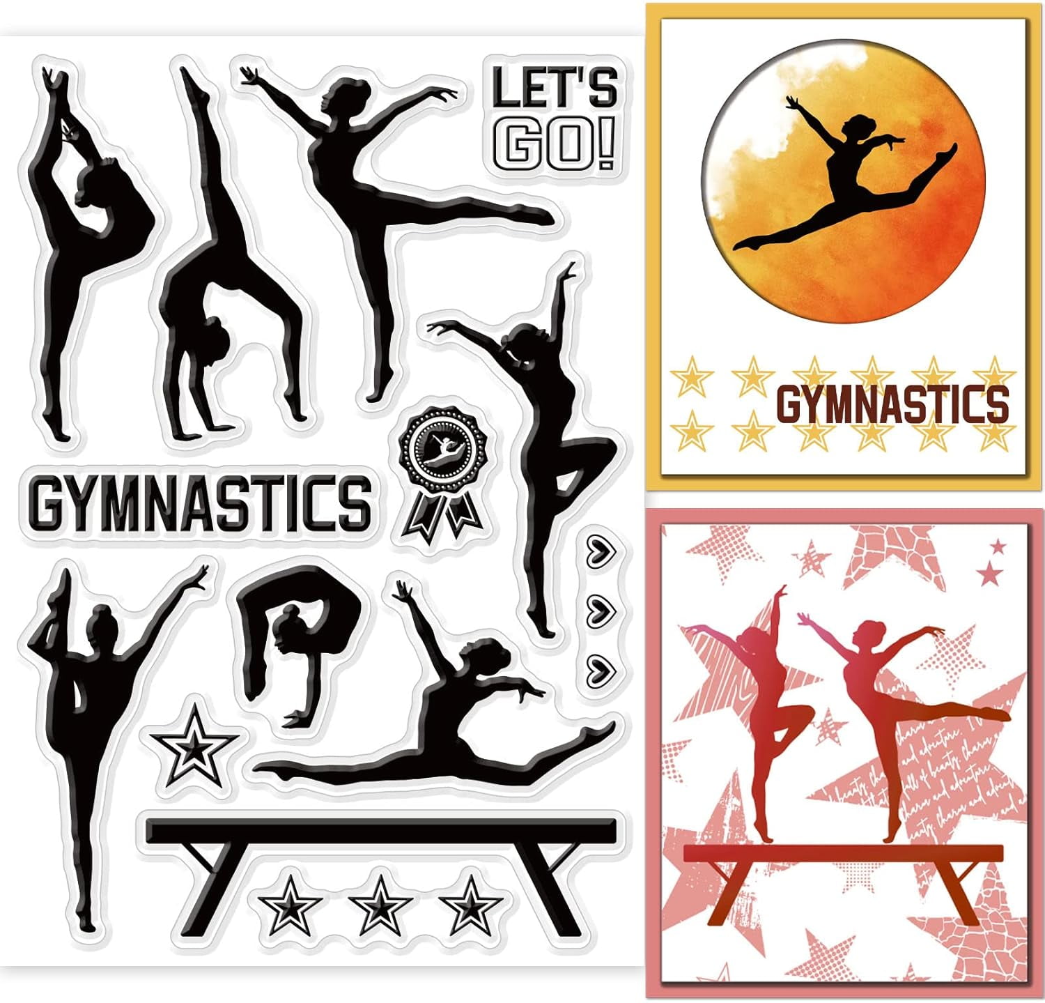 Sports Theme Gymnastics Clear Stamps Lady Human Silhouette Silicone ...