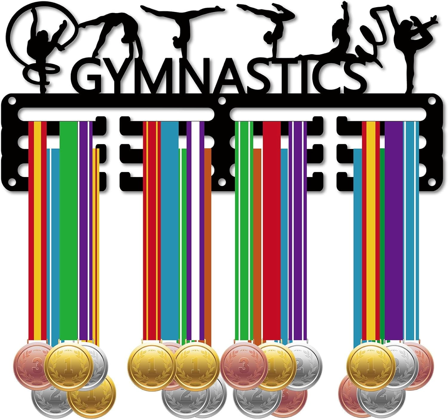 Sports Theme Iron Medal Hanger Holder Display Wall Rack 3-Line with ...