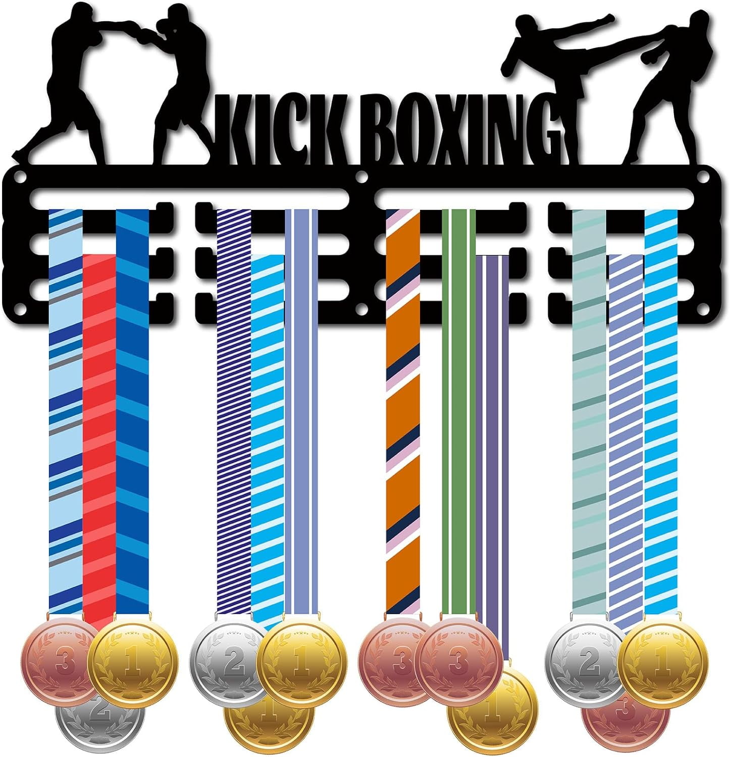 Sports Theme Iron Medal Hanger Holder Display Wall Rack 3-Line with ...