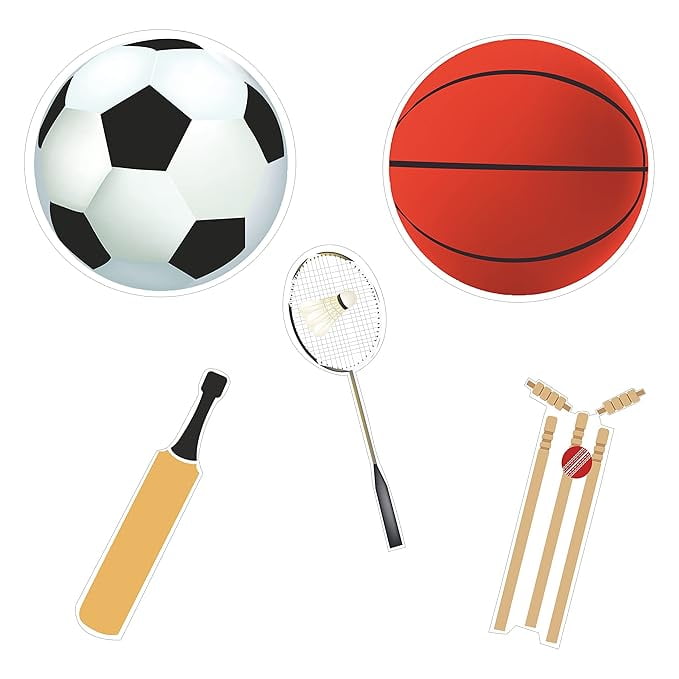 Sports Theme Paper Cutouts for Birthday Parties, Sports Party Supplies ...