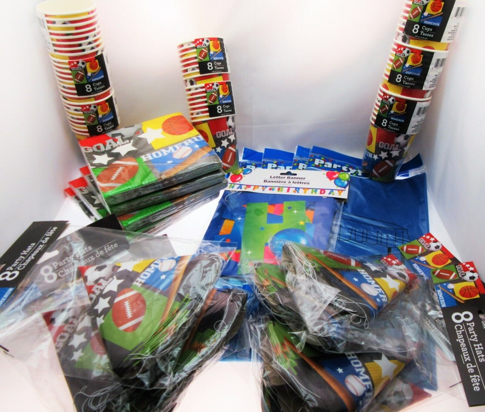 Sports Themed 64 Table Setting Ball Game Party Picnic Homerun Goal ...