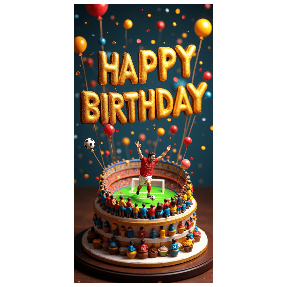Sports Themed Happy Birthday Backdrop Banner with Soccer and Basketball ...