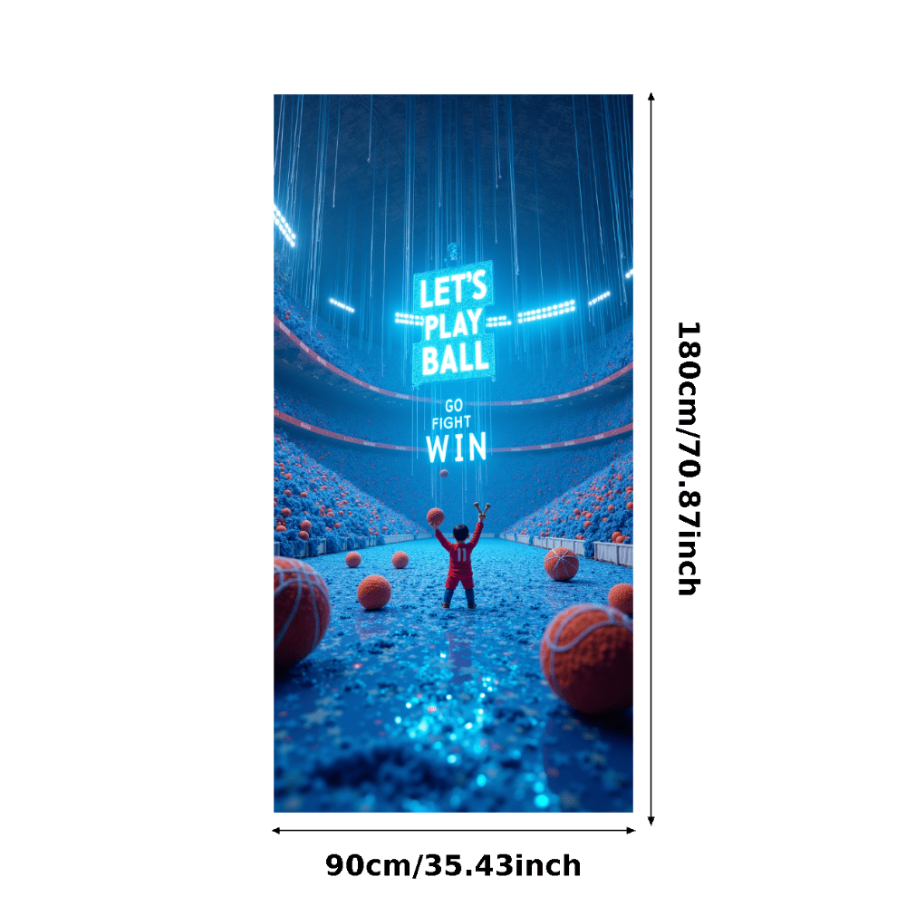 Sports Themed Let's Play Ball Go Fight Win Banner Background Party ...
