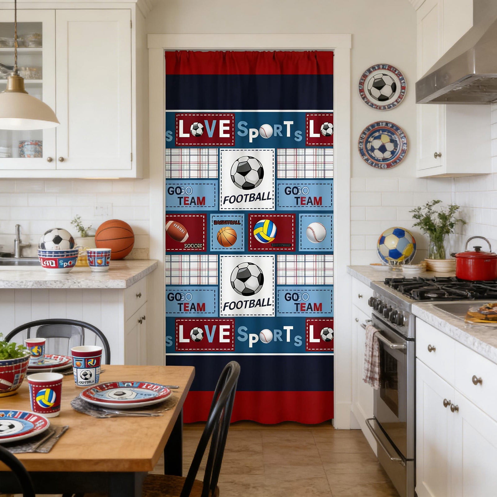 Sports Themed Window Curtain Panels 2 Piece Set Durable Machine ...