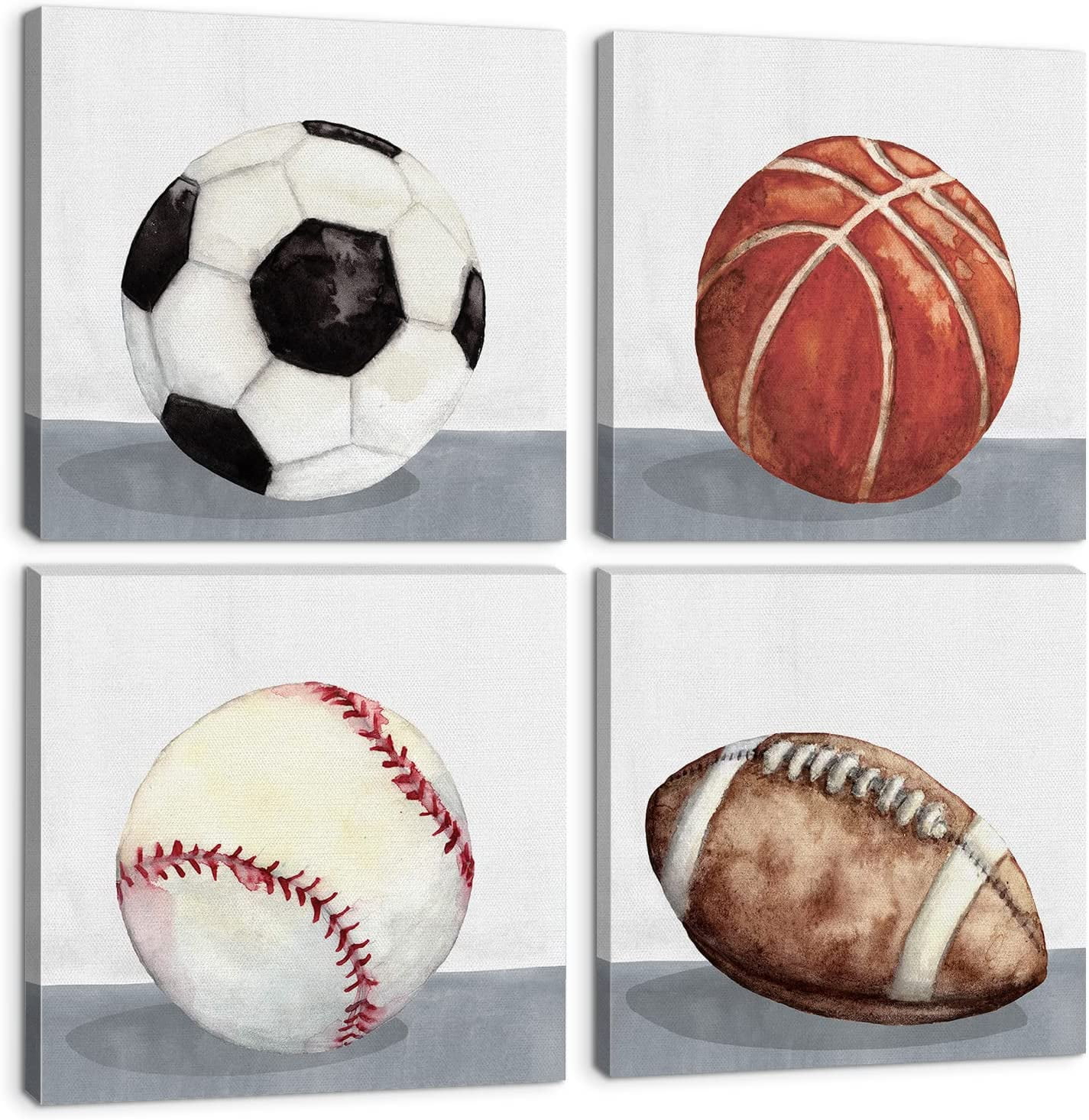 Sports Wall Art for Boys Room Decor Rustic Sports Themed Football ...