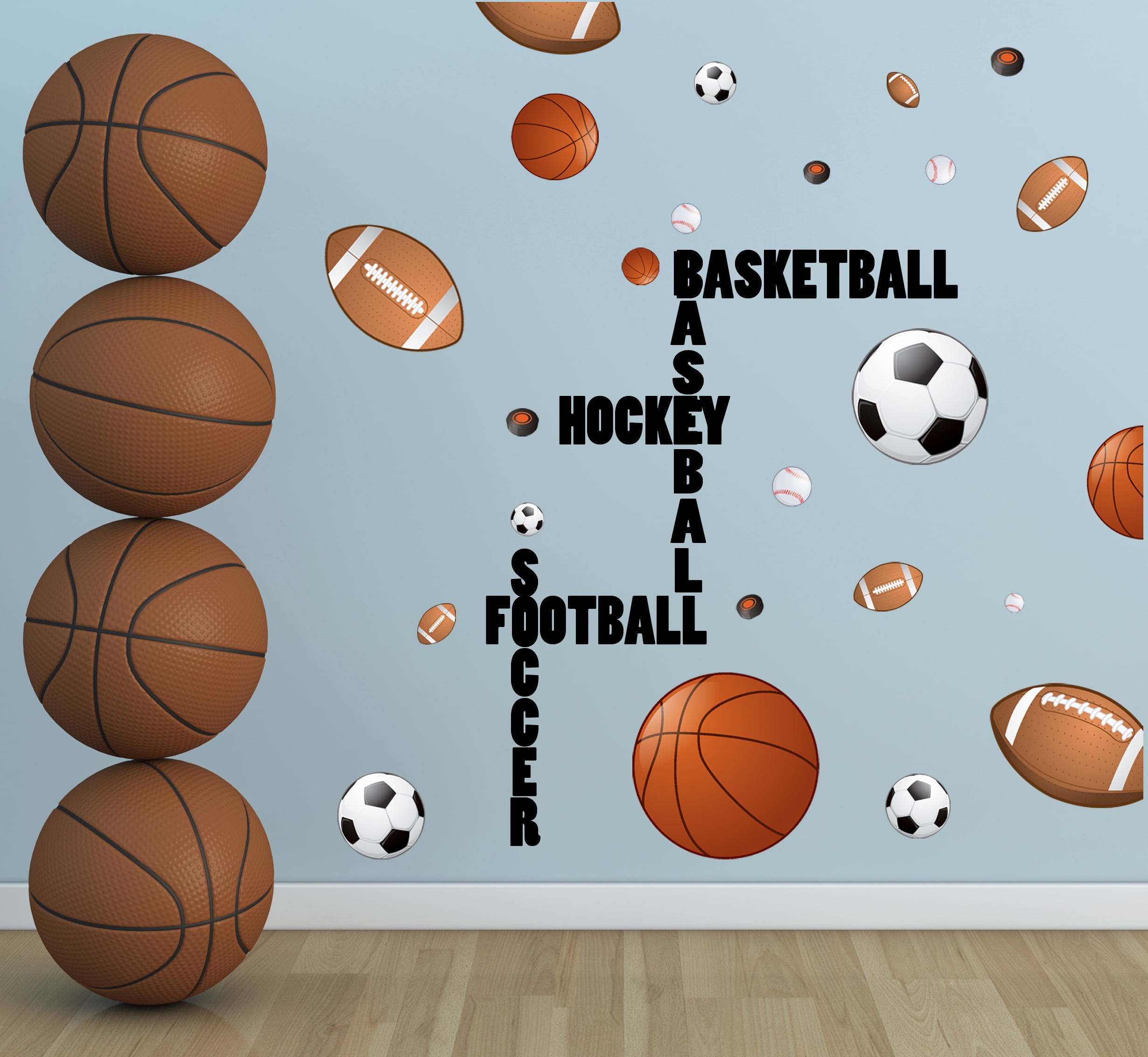 Sports Wall Decals Wall Stickers Soccer Baseball Football Hockey ...