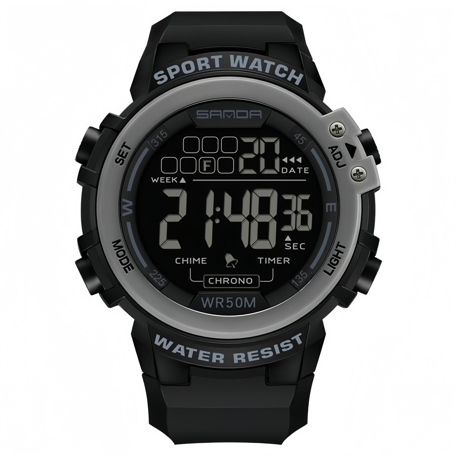 Sports Watches for Men Digital Big Face LED Dial Easy to Read Time ...