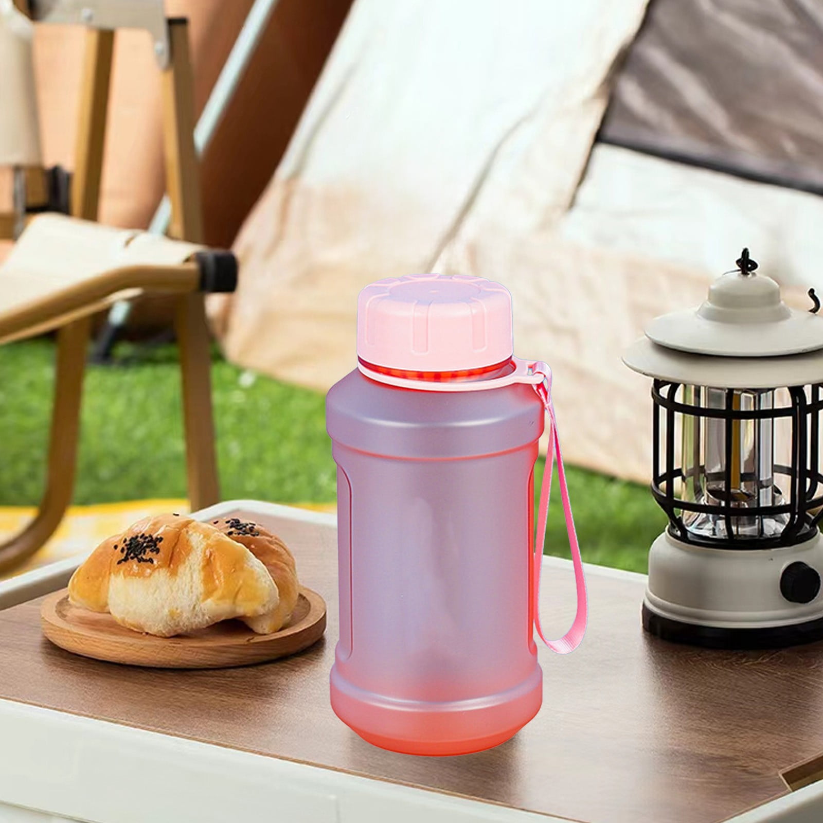 Sports Water Bottle, 1000ml Frosted Plastic Cup, Simple Straight Design ...