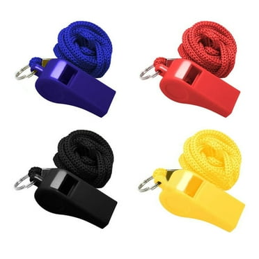 Black Whistle, 12 Packs Plastic Sports Whistles with Lanyard, Loud ...