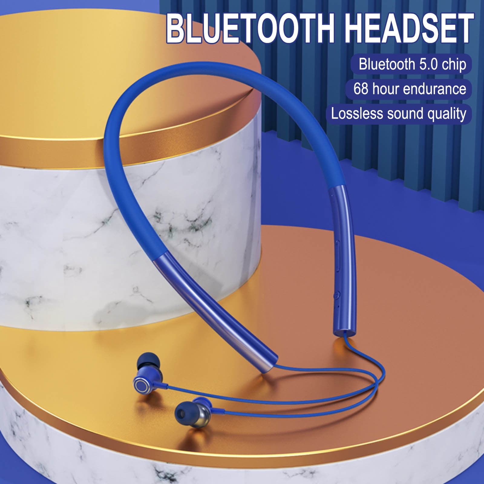 Sports Wireless High-power Bluetooth Earphones Double Ear Neck Hoop Ear ...