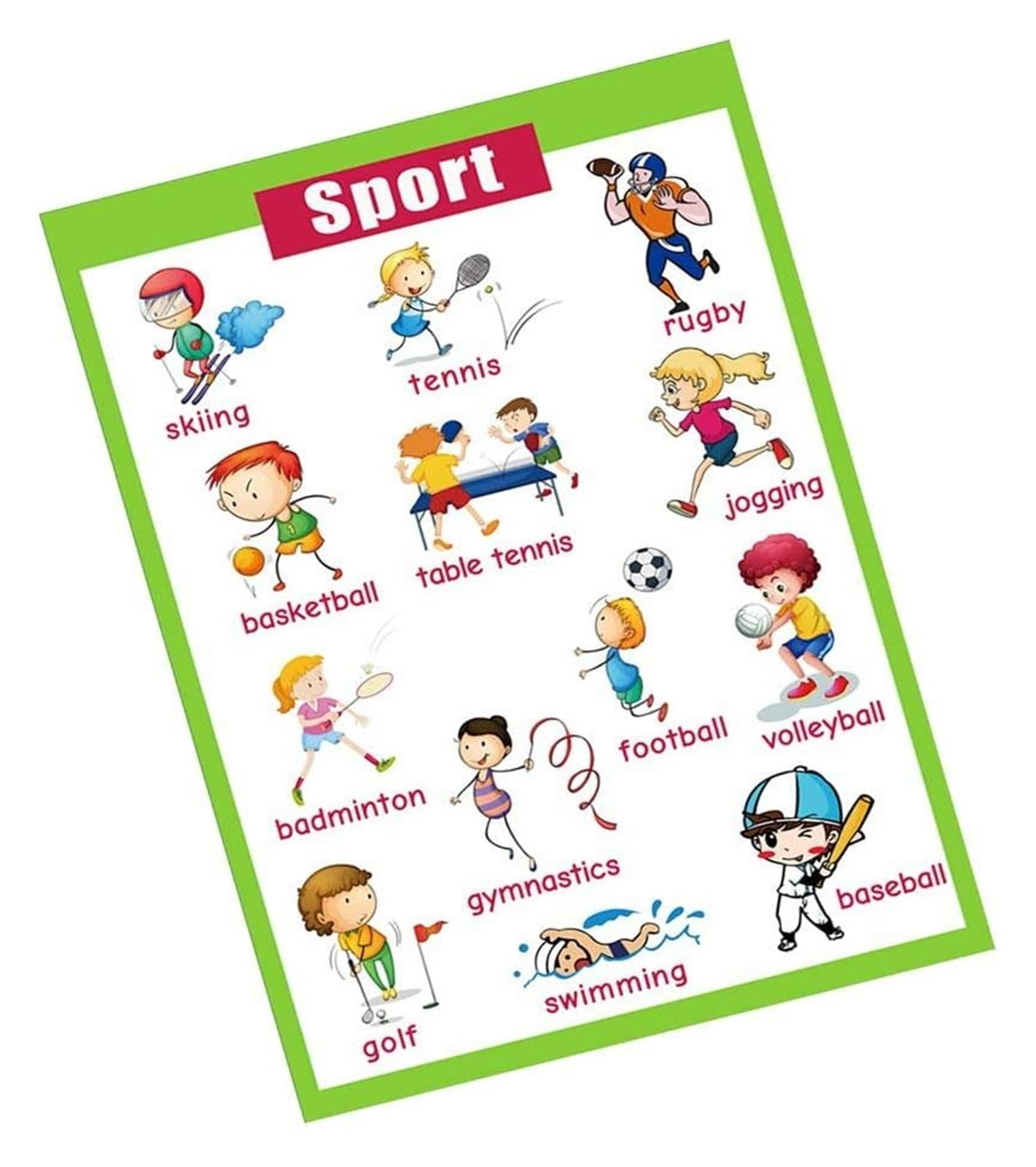 Sports for Kids Educational Poster - Learn Different Sports Chart with ...