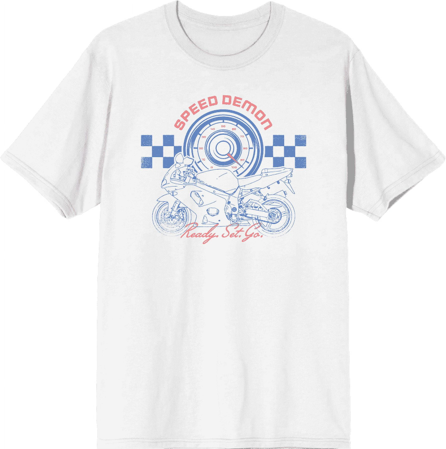 Sportsbike Race Speed Demon Men's White Crew Neck Short Sleeve Tee ...