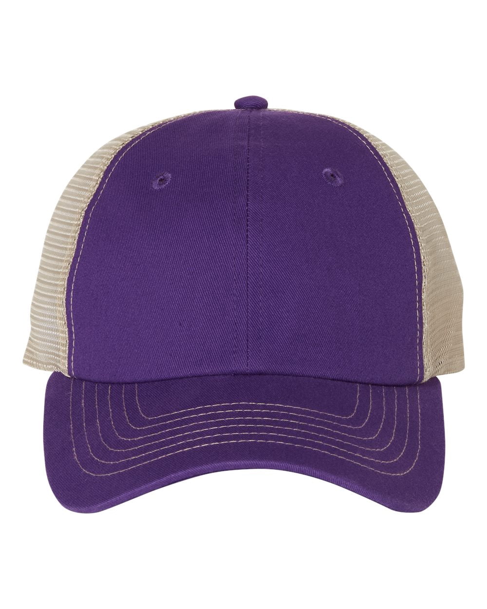 Sportsman - Contrast-Stitch Mesh-Back Cap - 3100 - Purple/ Stone - Size ...