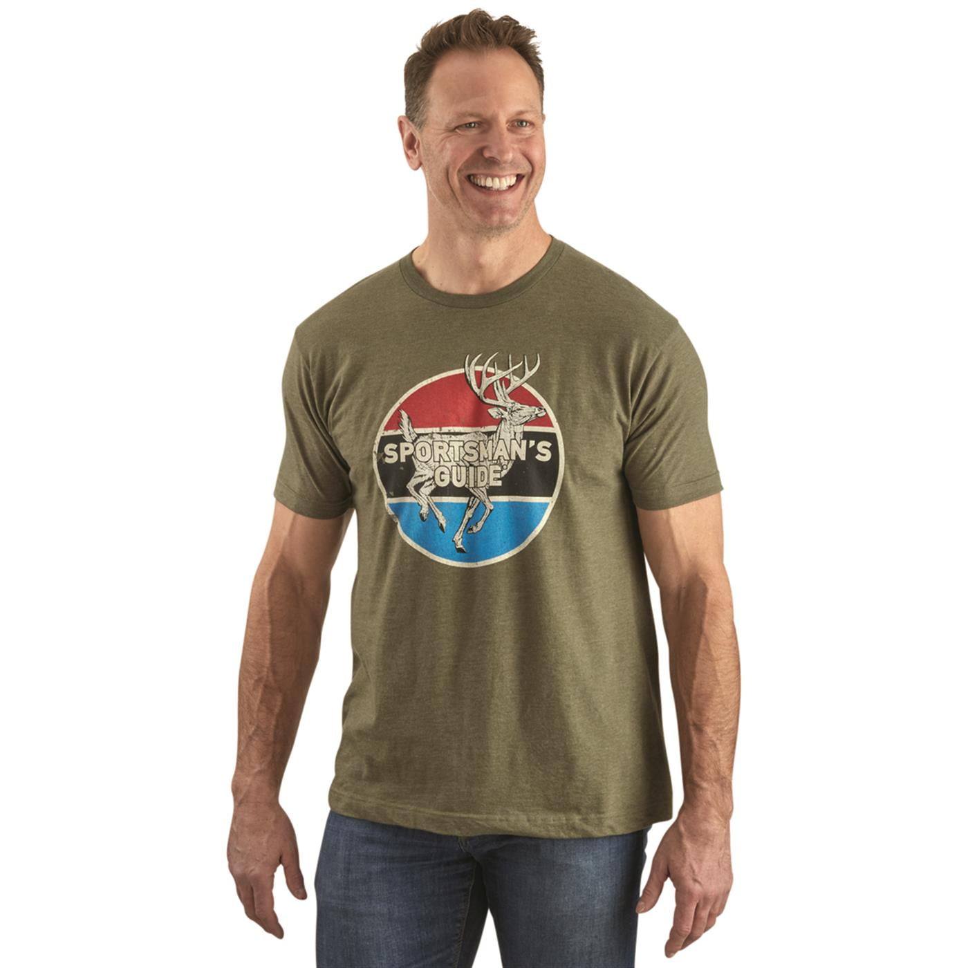 Sportsman's Guide Men's Buck Logo Short Sleeve Tee Heather Military 2XL ...
