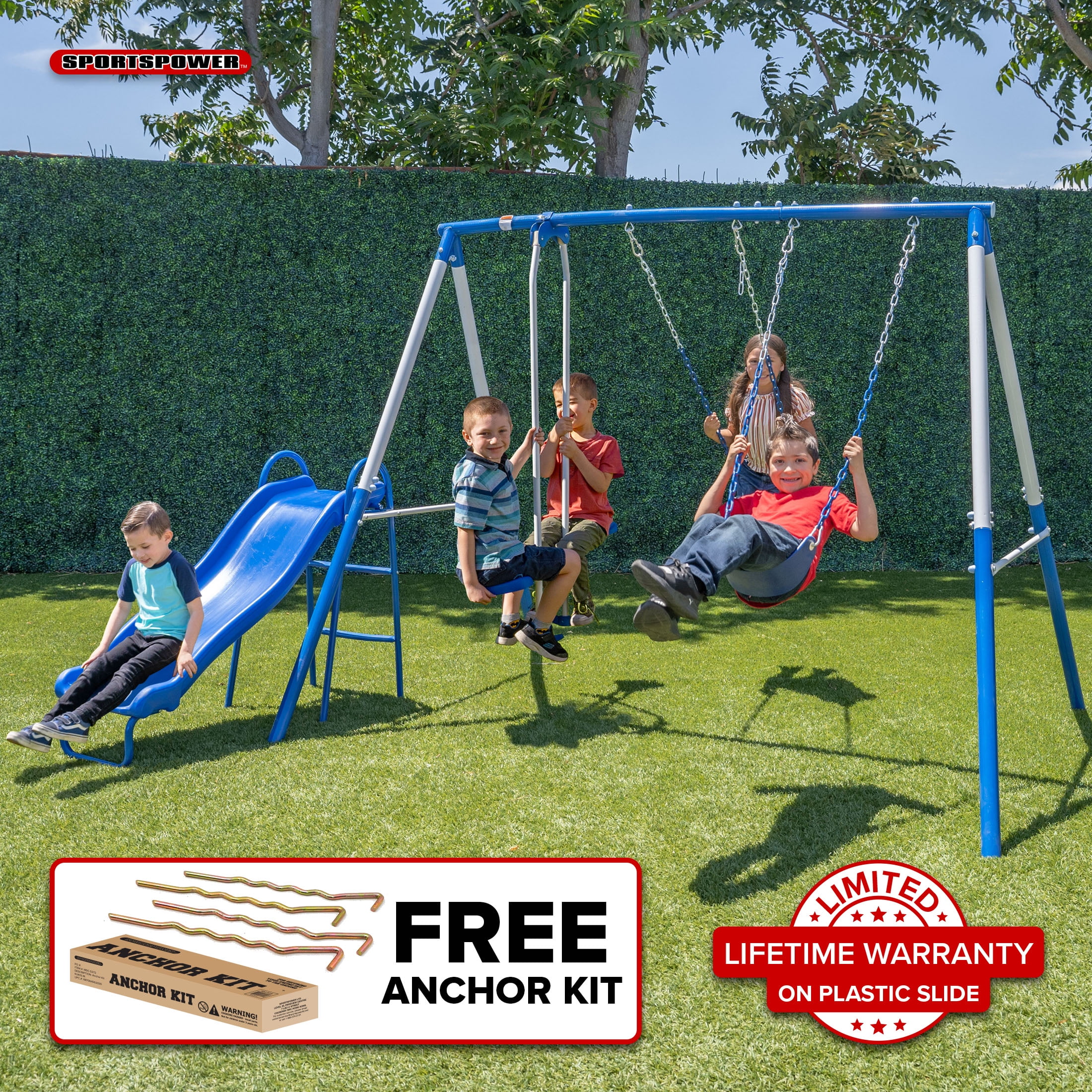 Metal Swing Set with Glider, Slide & Adjustable Nepal | Ubuy