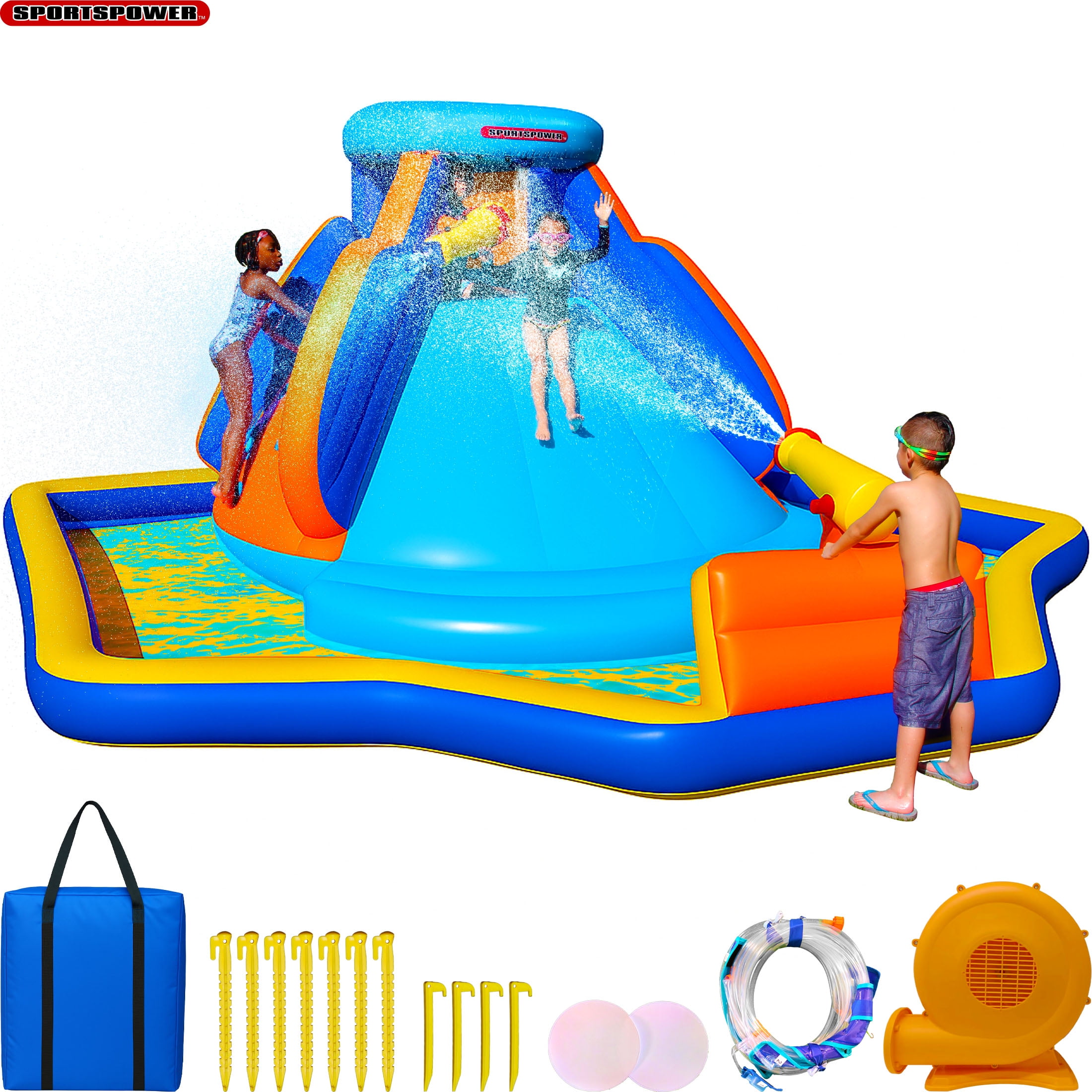 Sportspower™ Battle Ridge Inflatable Water Slide with Climbing Wall ...