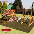 Sportspower Madison Wooden Swing Set with 8' Slide, Saucer Swing ...