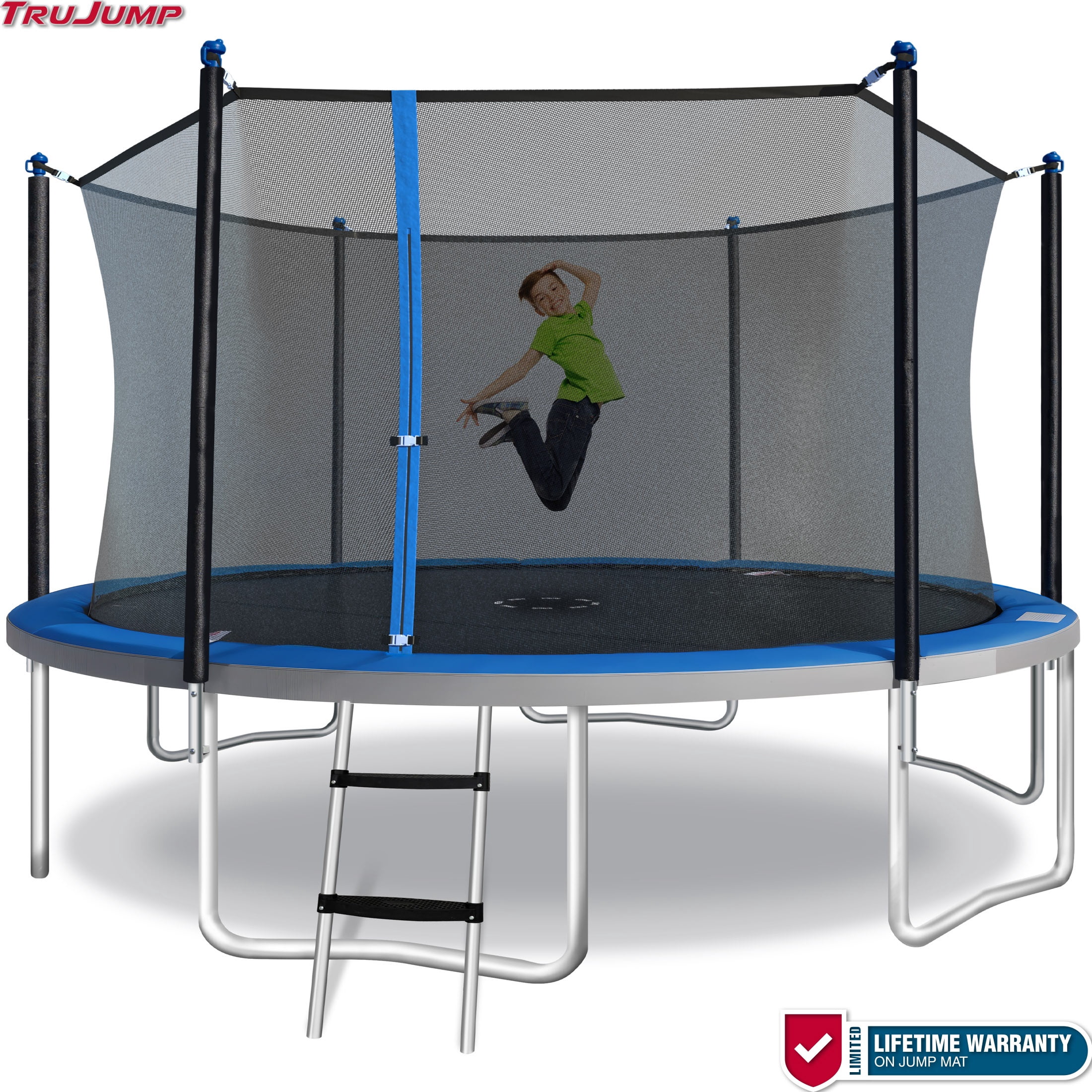 Sportspower TruJump 12' Trampoline with Safety Enclosure, Jump Mat with ...