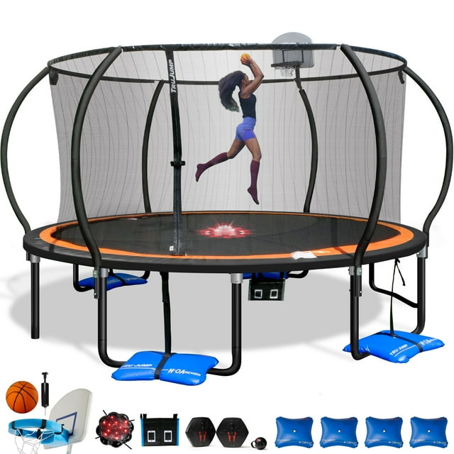 Sportspower TruJump PRO MULTIPLAY Trampoline 12FT with Curved Pole ...