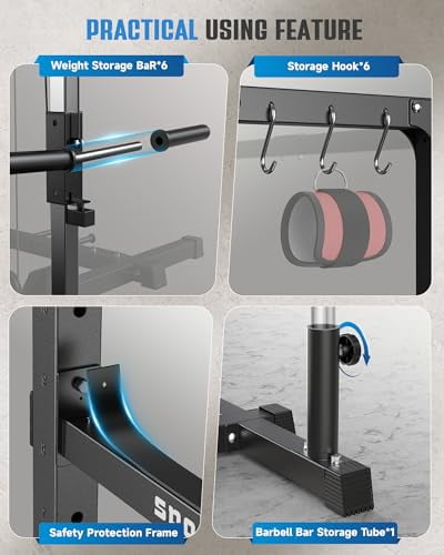Sportsroyals Power Cage,1600lbs Multi-Function Power Rack with ...