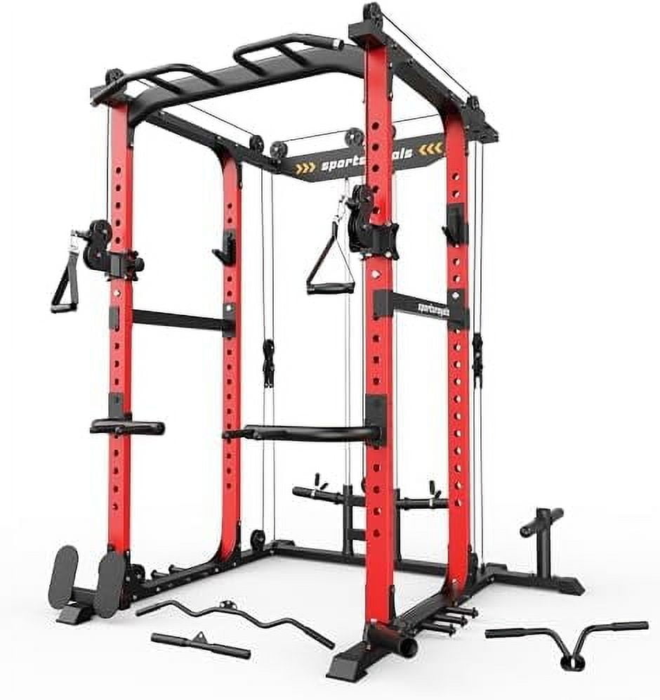 Sportsroyals Power Cage,1600lbs Multi-Function Power Rack with ...