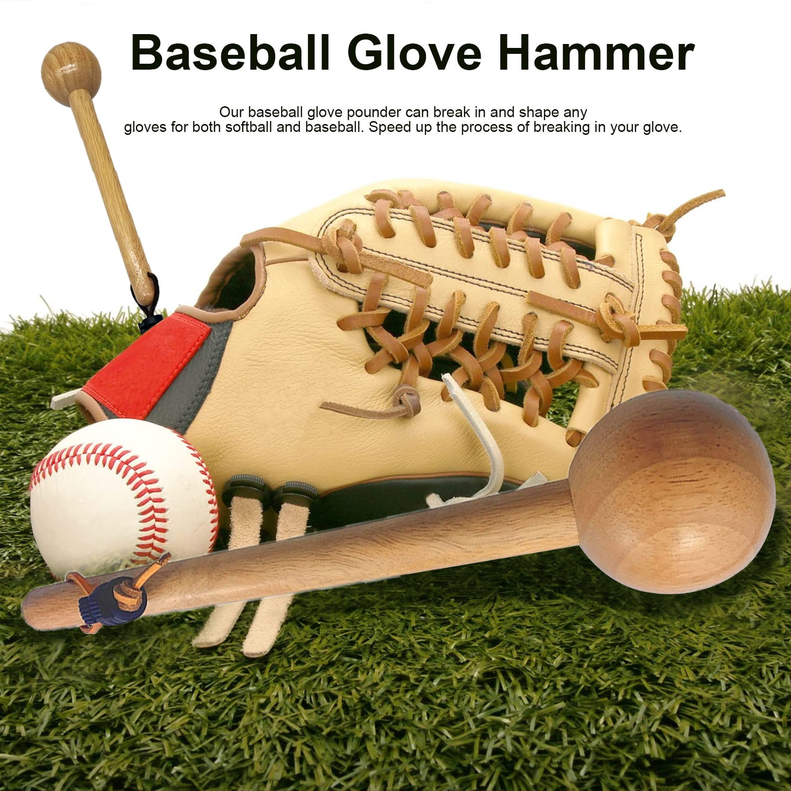 Sportteer Baseball Hammer Baseball Glove Mallet 1 Set Round Comfortable ...