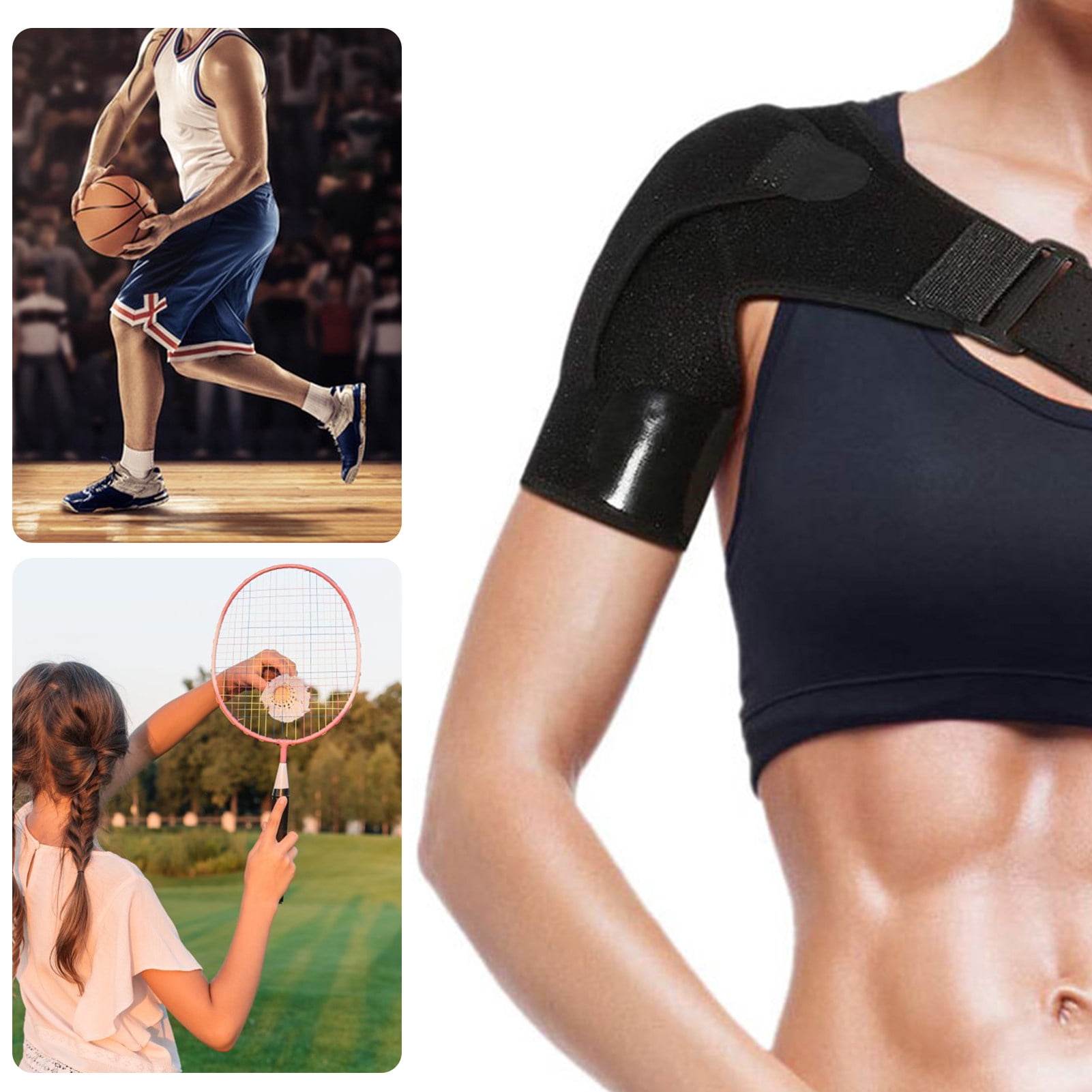 Sportteer Breathable Shoulder Brace Single Shoulder Strap Compression ...