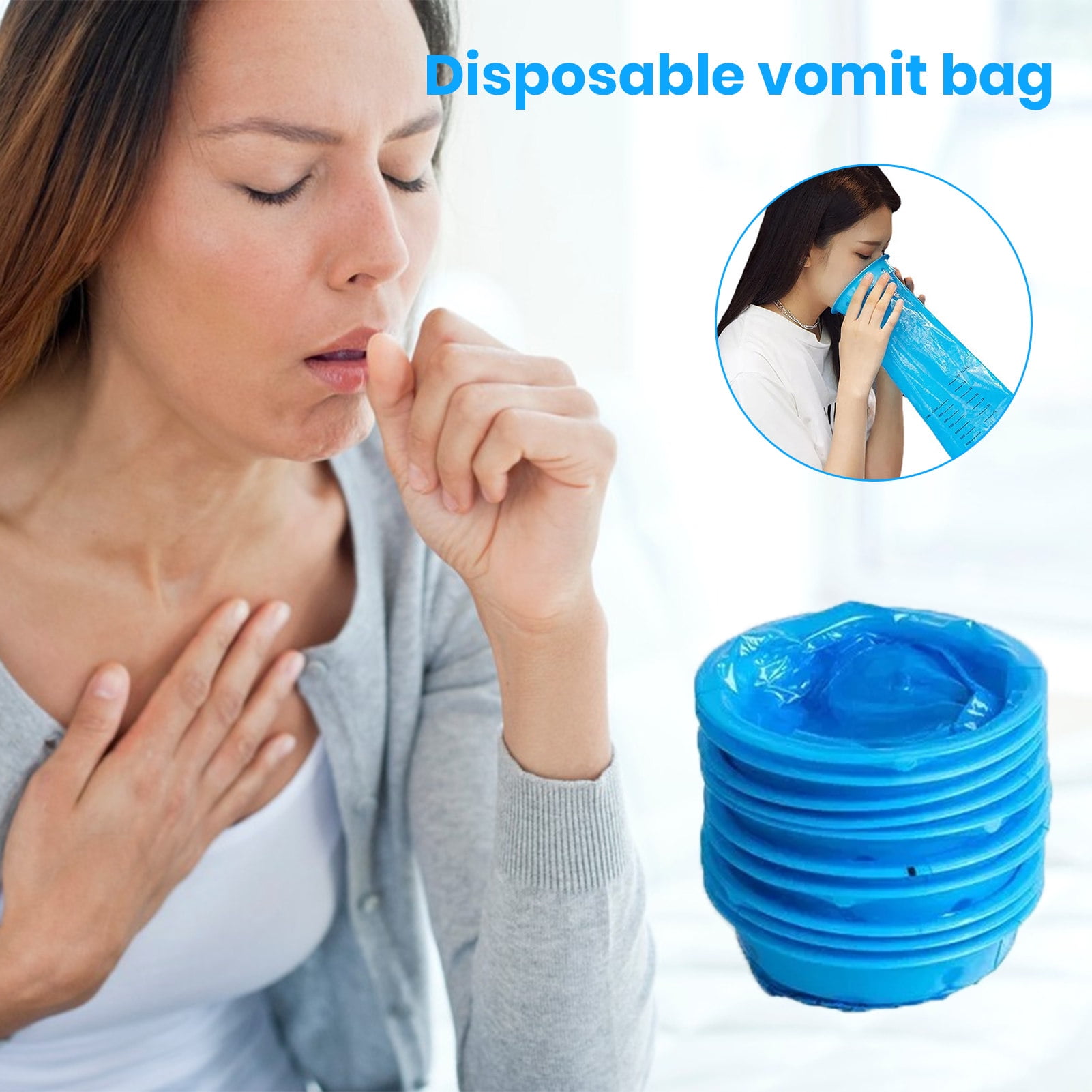 Sportteer Emesis Bags Disposable Emesis Bags 24Pcs Emesis Blue Leak ...