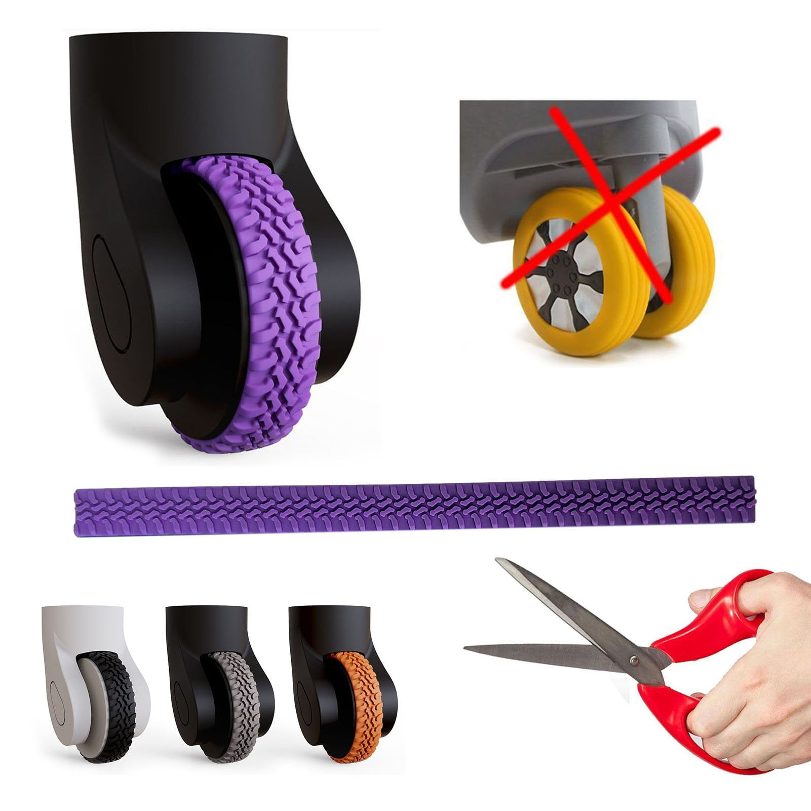 Sportteer Luggage Wheel Covers Suitcase Wheel Covers 8 Pcs Luggage ...