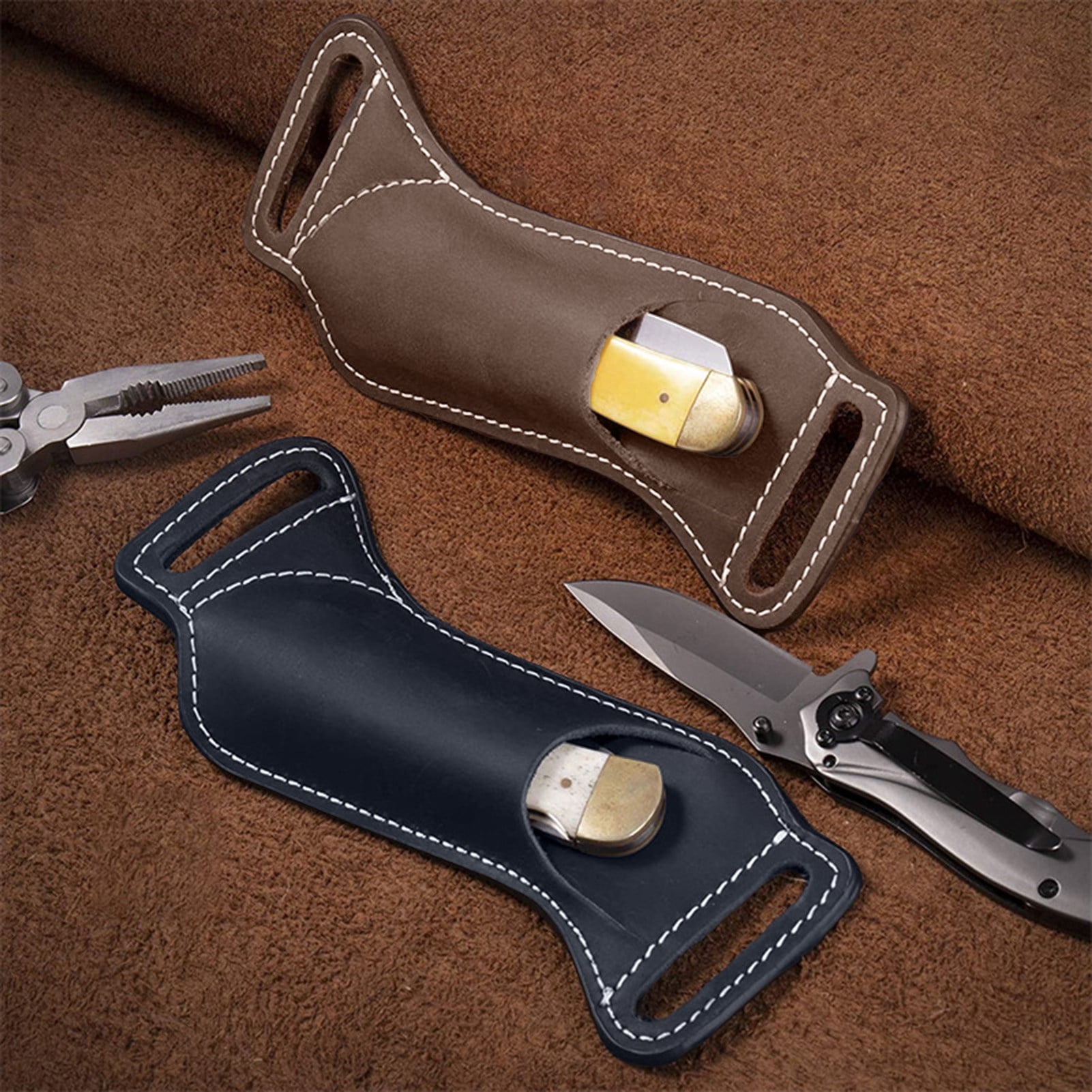 Sportteer Outdoor Cutter Sheath Belt Mount Cutter Sheath Faux Leather ...
